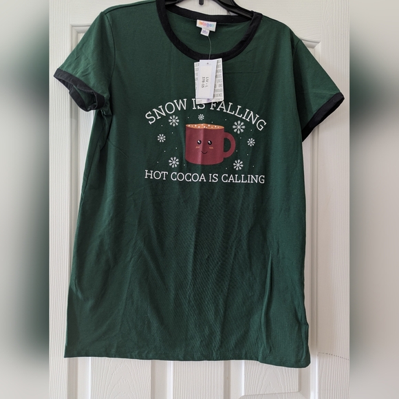 LuLaRoe | Tops | Lularoe Liv Green Tee With White Accents Large | Poshmark